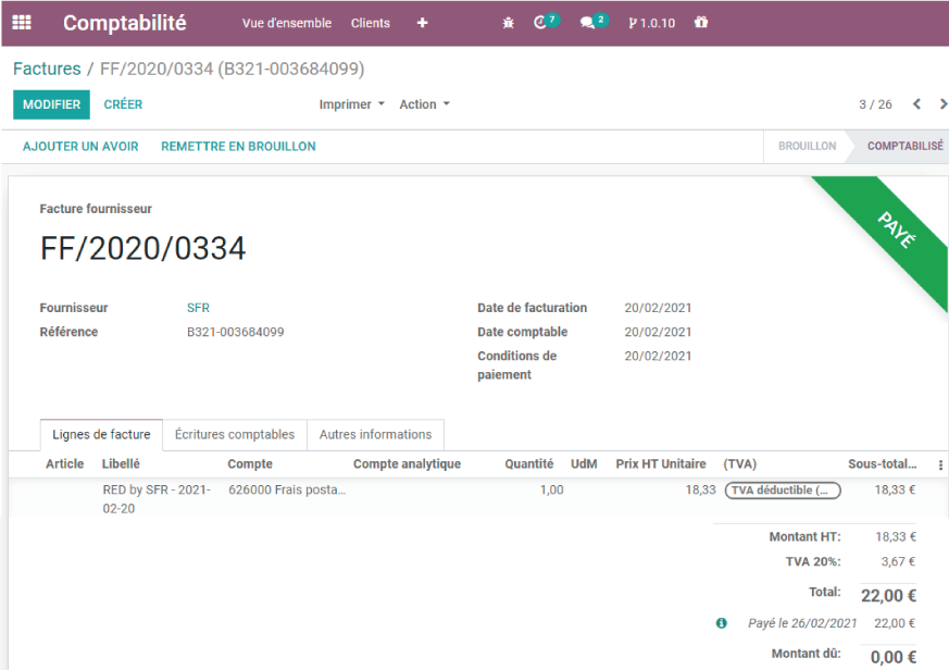Votre comptabilité et facturation avec Odoo